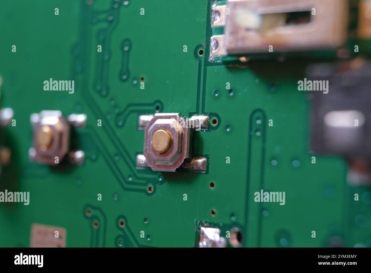Surface mount tactile buttons on the electronic board Stock Photo - Alamy