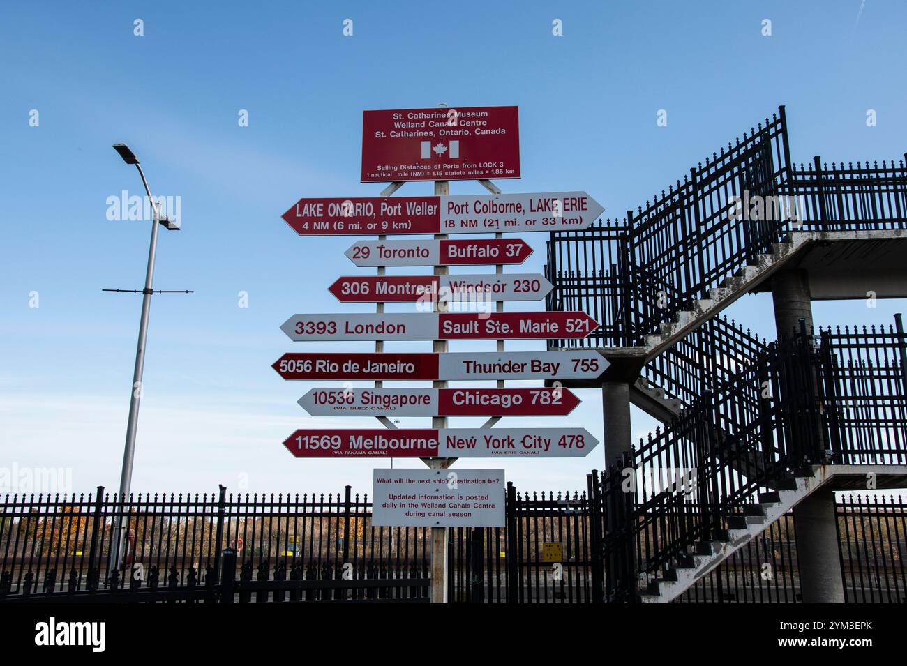 Directional signs at St. Catharines Museum on Welland Canals Parkway in ...