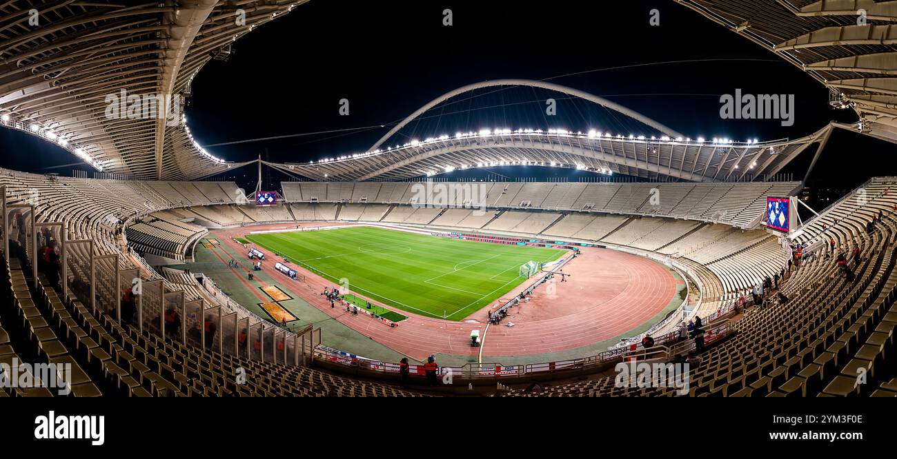 The Olympic Stadium at night in Marousi, Athens, Greece Stock Photo - Alamy
