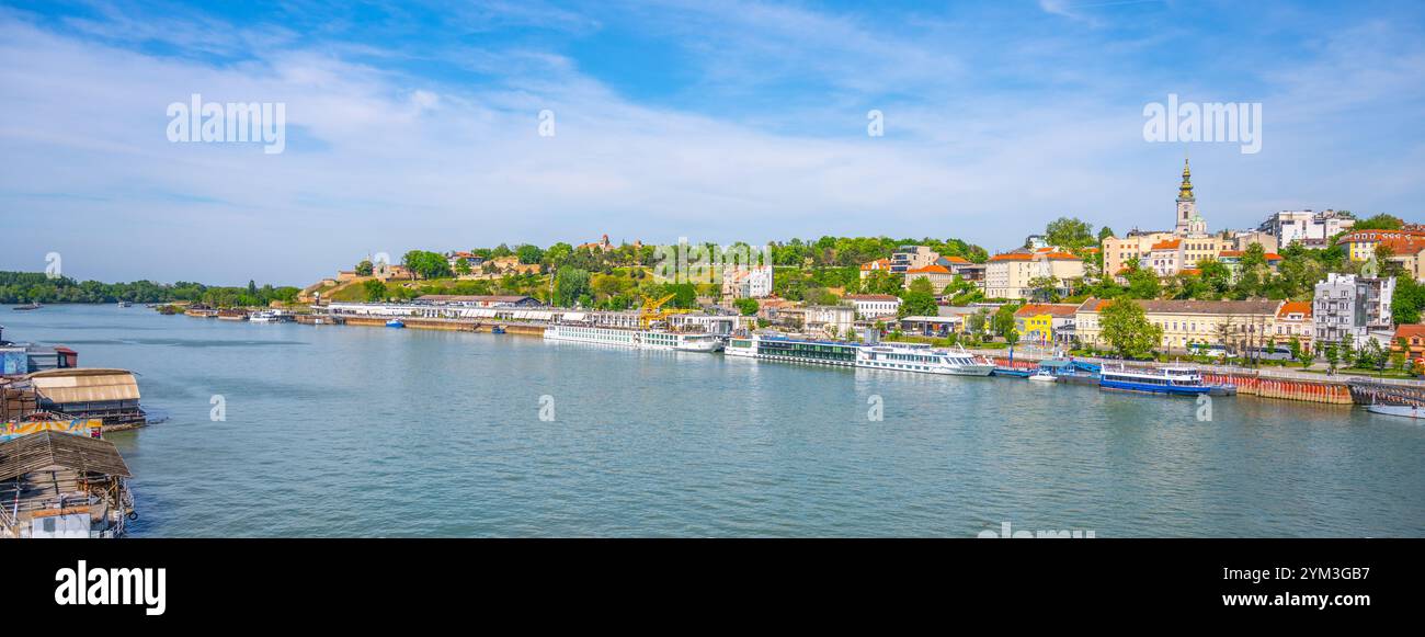 The serene waters of the Sava River flow through Belgrade, Serbia ...