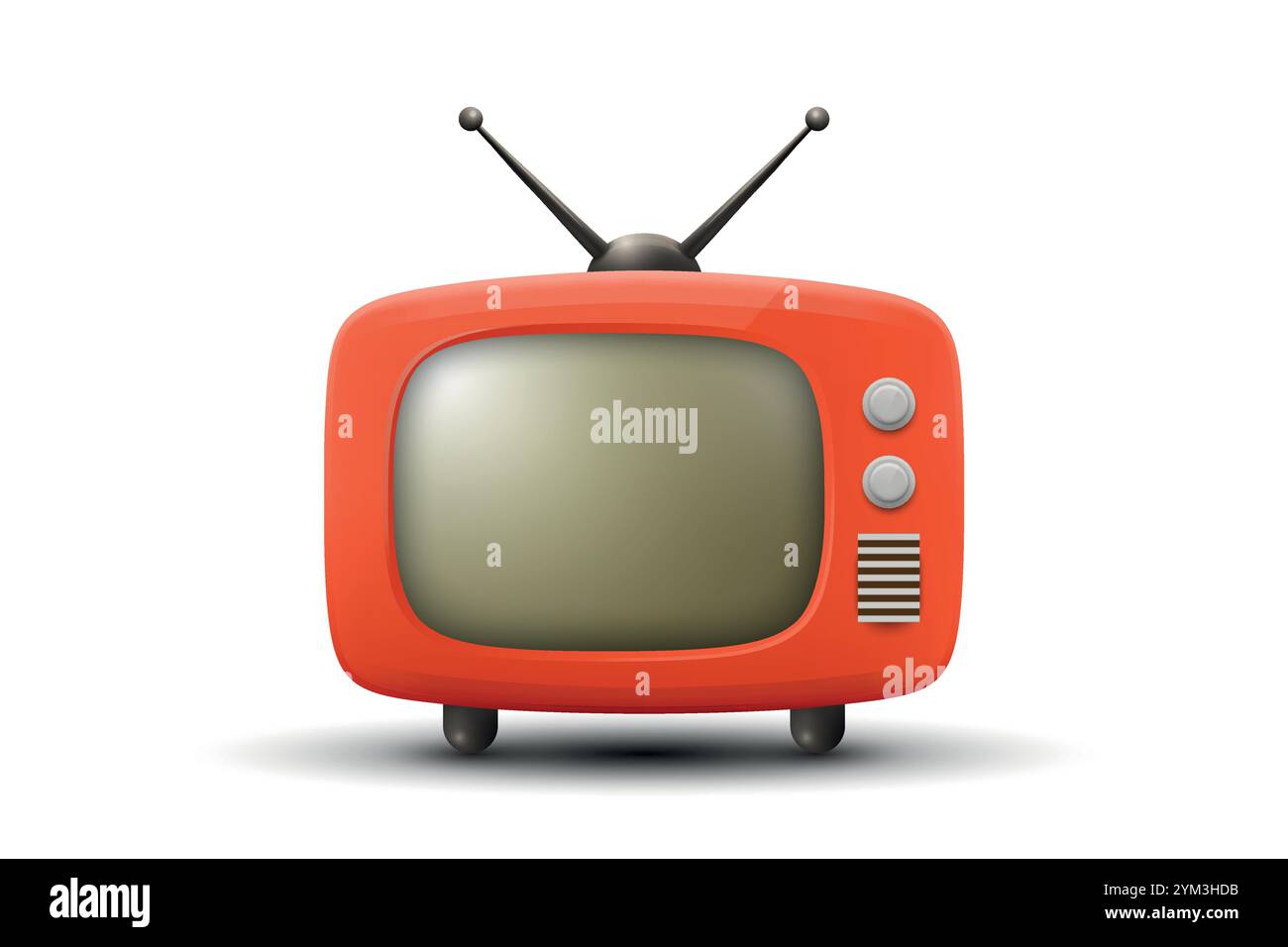 Vector 3D Realistic Retro TV Set Icon. Retro TV Symbol for Web, App ...