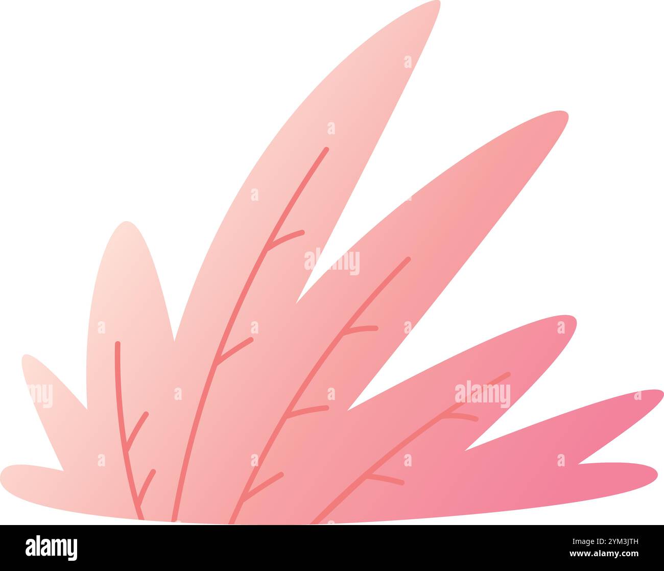 Pink plant growing upwards with gradient colors, creating a vibrant and ...
