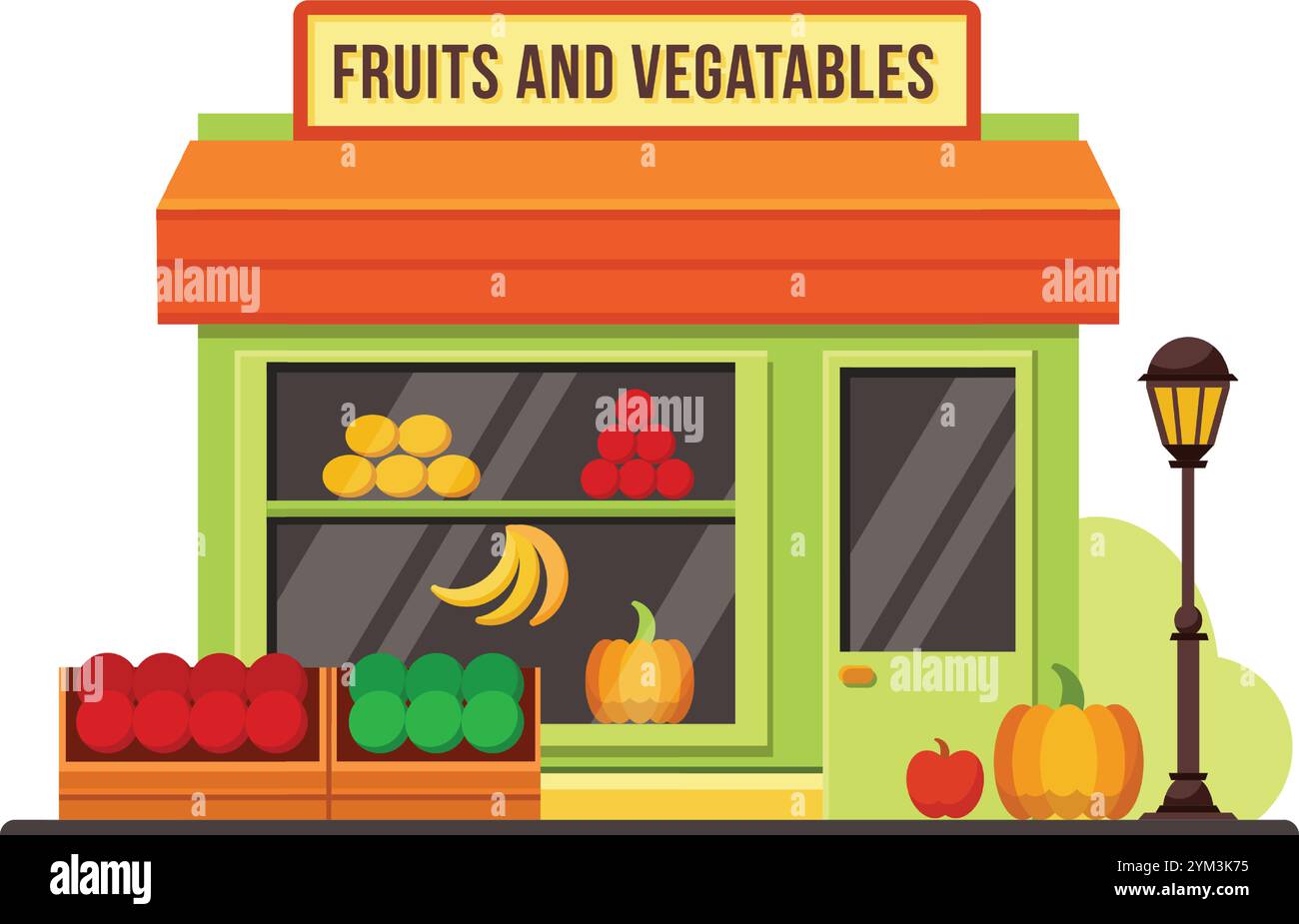 Fresh fruit shop display Stock Vector Images - Alamy