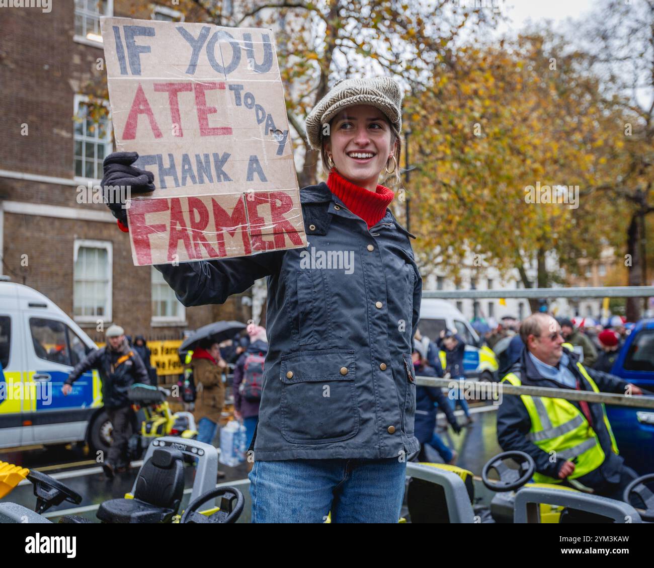 A young activist at the march in London against the new inheritance tax ...
