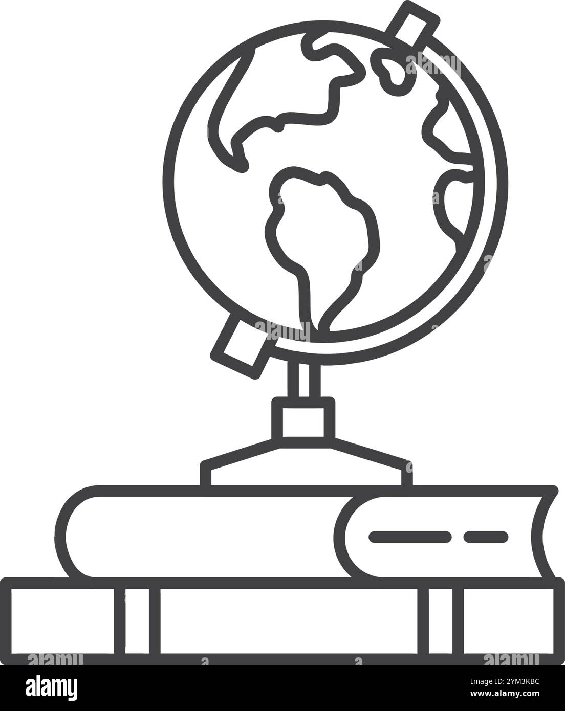 Globe placed on books represents learning about different countries ...