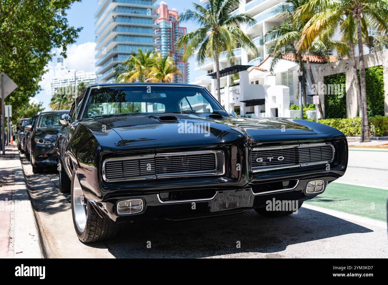 Miami Beach, Florida USA - June 9, 2024: 1968 pontiac gto black at ...