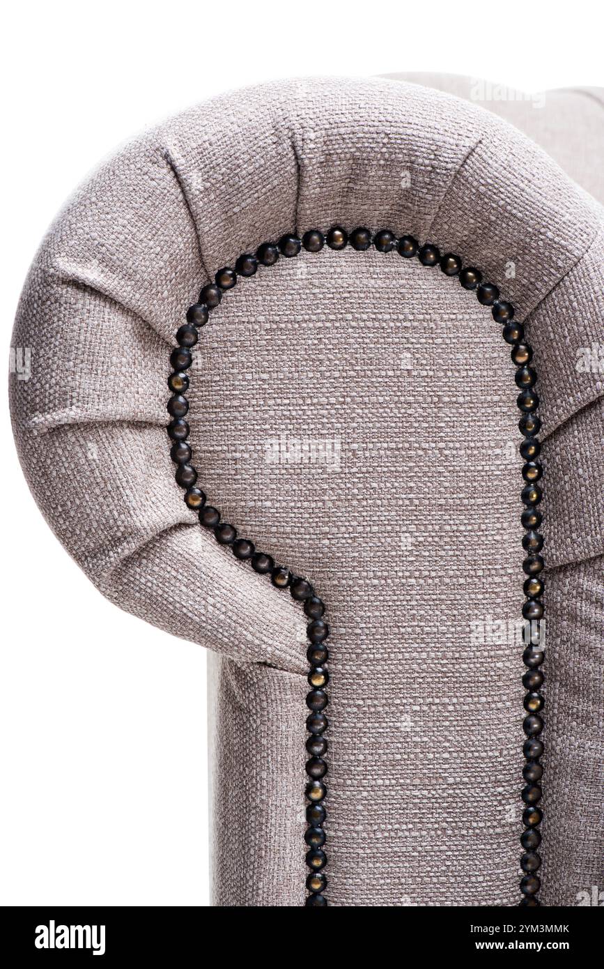 Sofa with black beads. Isolated on white background Stock Photo - Alamy
