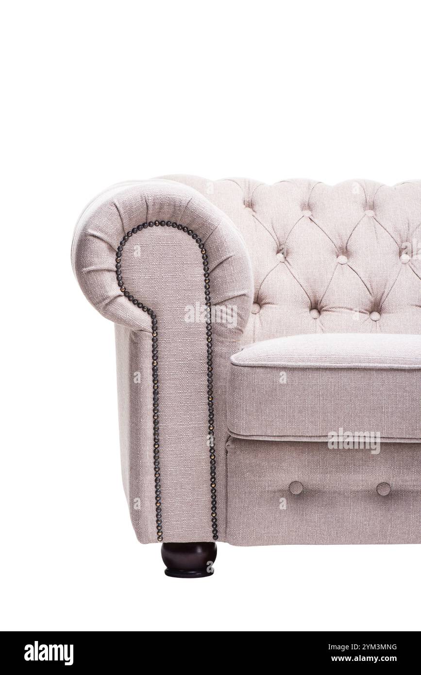 Sofa with black beads. Isolated on white background Stock Photo - Alamy