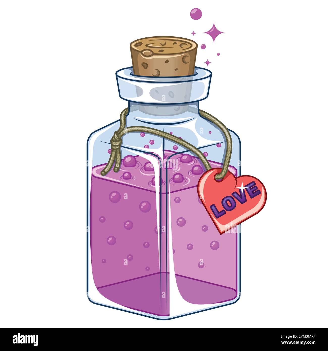 Glass bottle with liquid substance for love, magic potion containers ...