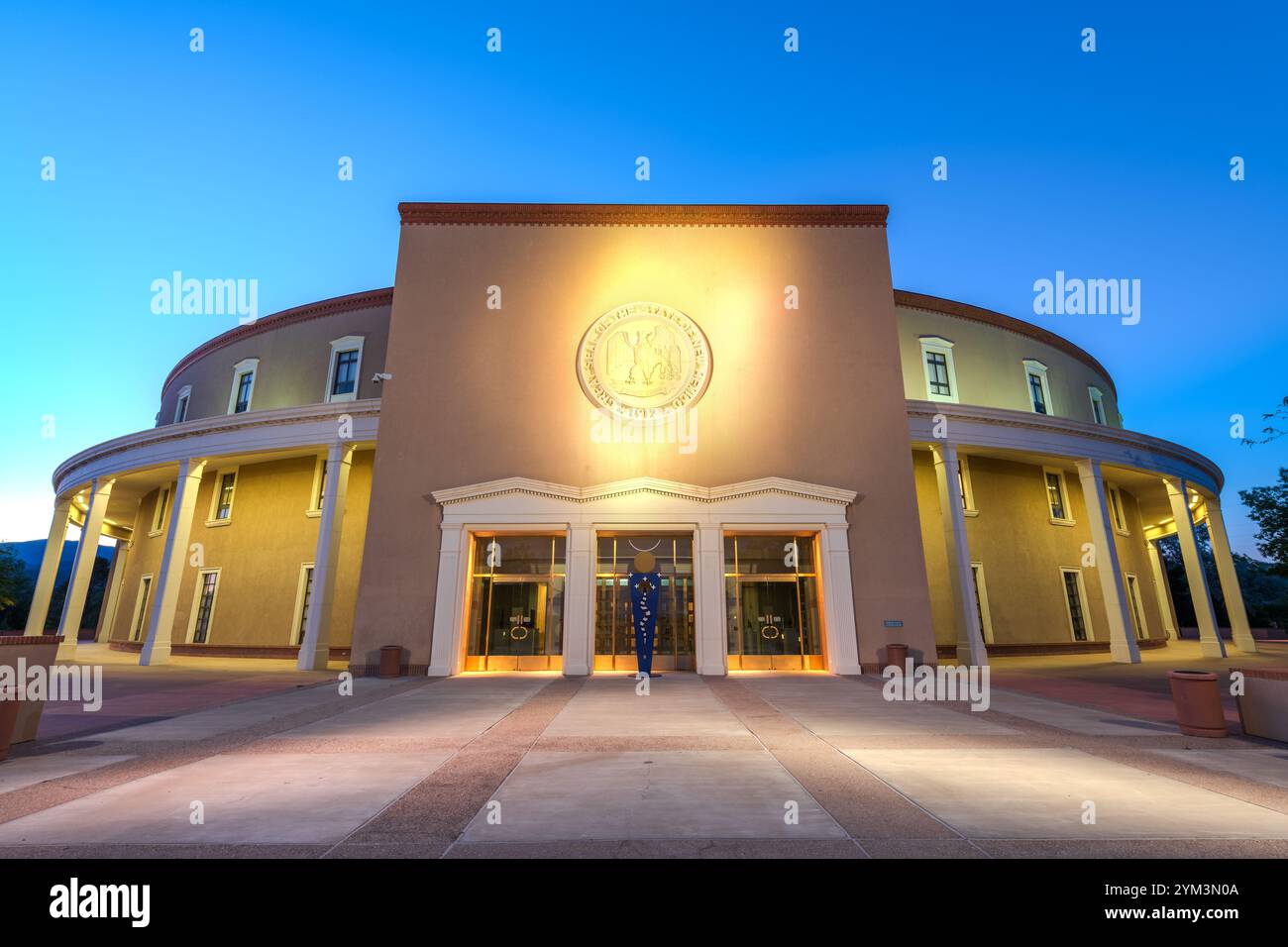 Santa Fe, New Mexico, USA at New Mexico State Capitol at blue hour ...