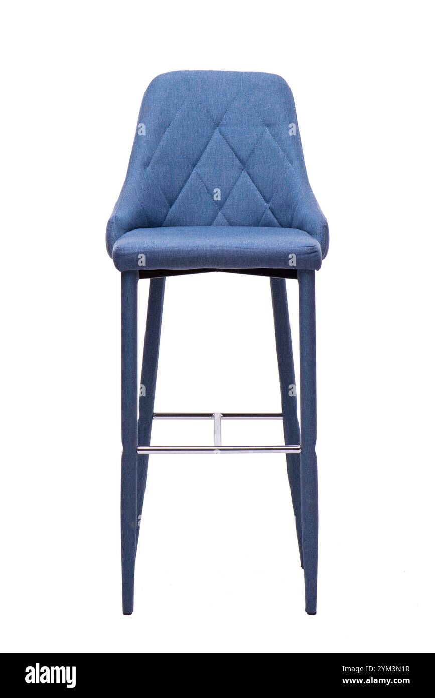 Blue bar stool. Isolated on white background with clipping path Stock ...