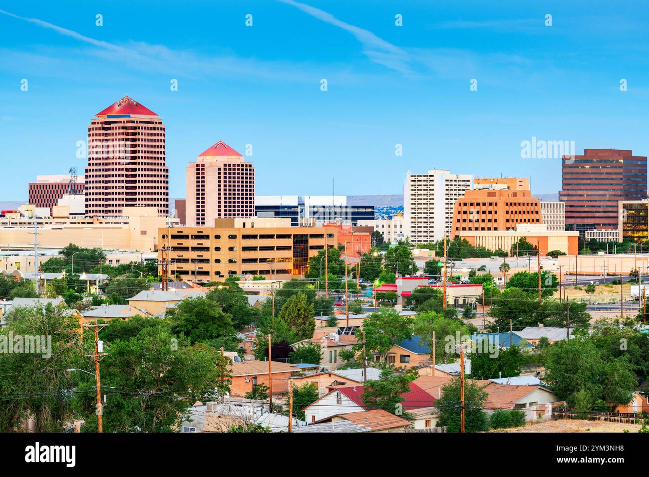 Albuquerque, New Mexico, USA downtown city skyline at dawn Stock Photo ...