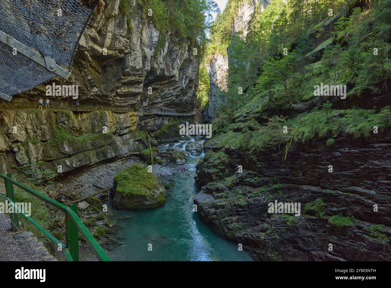 Alpine Gorge with Scenic Hiking Trail Along the Mountain Slope ...
