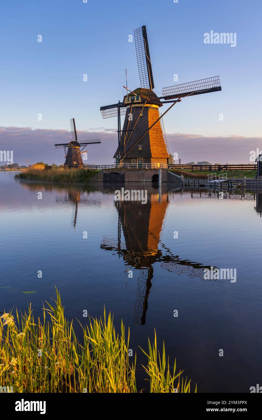 Traditional Dutch windmills in Kinderdijk - Unesco site, The ...