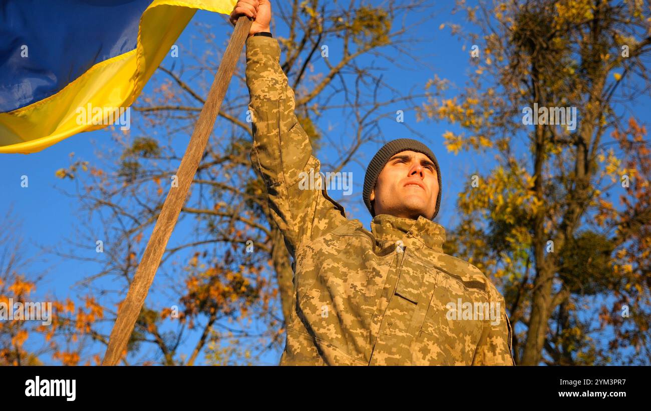 Raising banner in victory hi-res stock photography and images - Alamy