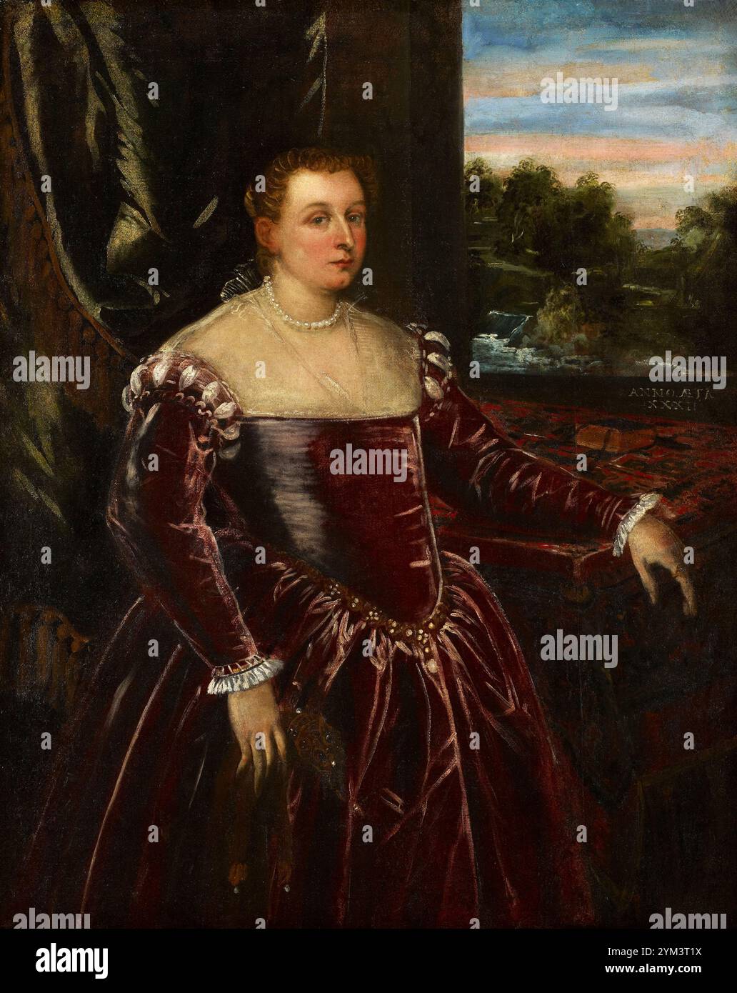Portrait of Dogaressa Morosina Morosini. Workshop of Jacopo Tintoretto ...