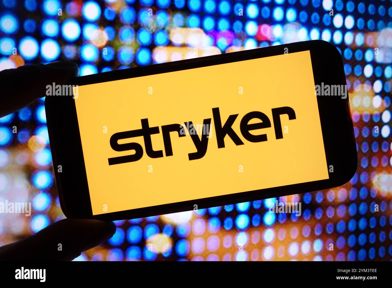 In this photo illustration, the Stryker Corporation logo is seen ...