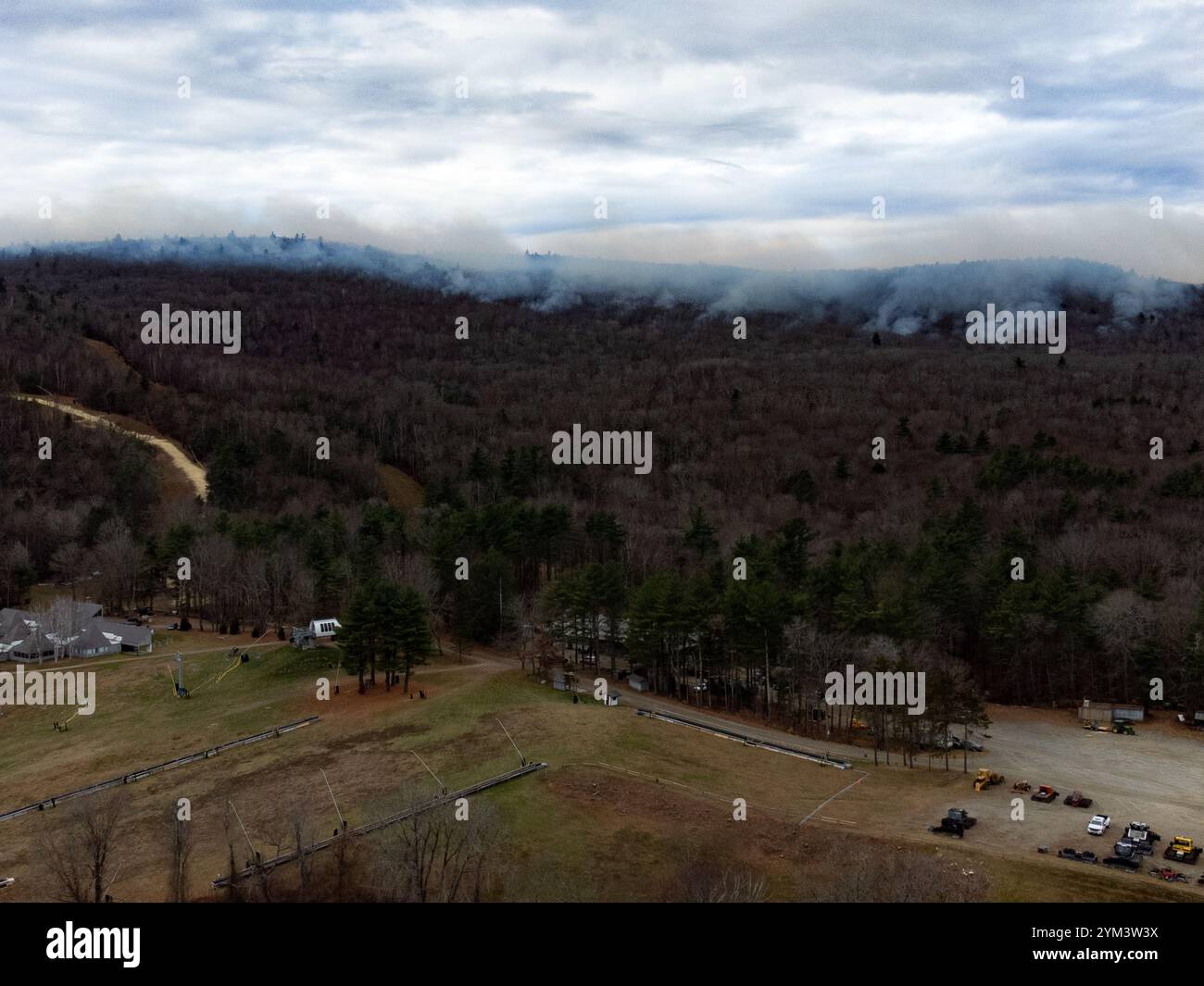 Great Barrington, Massachusetts, USA. 20th Nov, 2024. An aerial shot ...