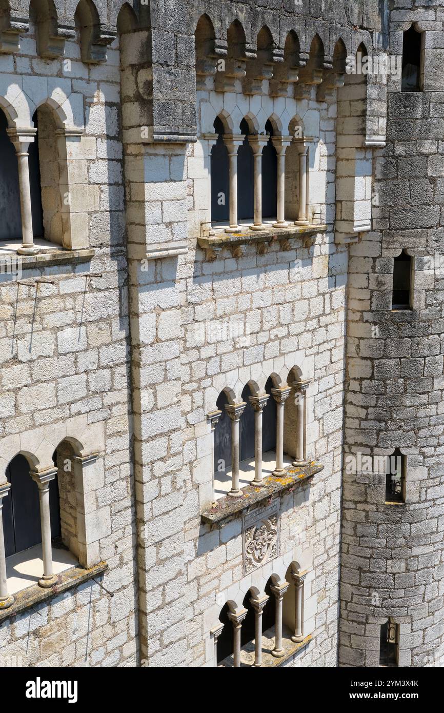 A restored part of a building in the city of Rocamadour. The city was ...