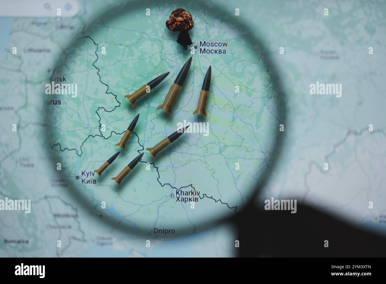 Photo illustration of Ukraine launching missiles counter attack into ...