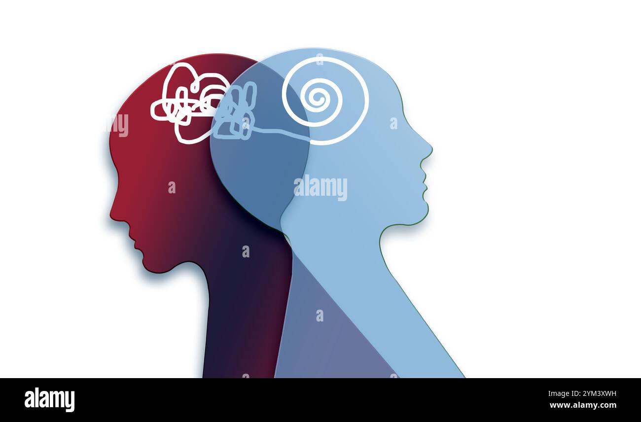 Mental health, brain disorder concept. Alzheimer and psychology concept ...