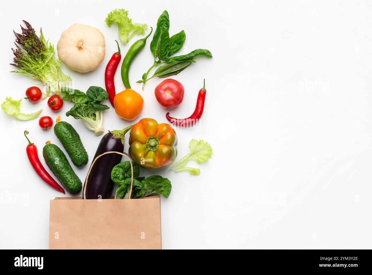 Shopping vegetarian food supermarket concept, top view Stock Photo - Alamy