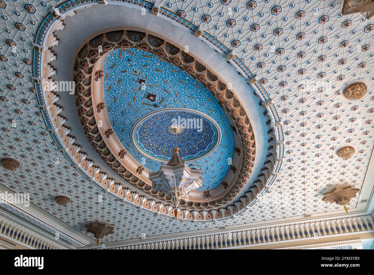 Hazrati Imam Mosque interior dome, mihrab, qibla and minbar, Tashkent ...