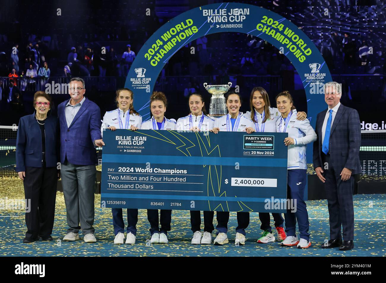 Malaga, Malaga, Spain. 20th Nov, 2024. Team Italy celebrate the win of ...