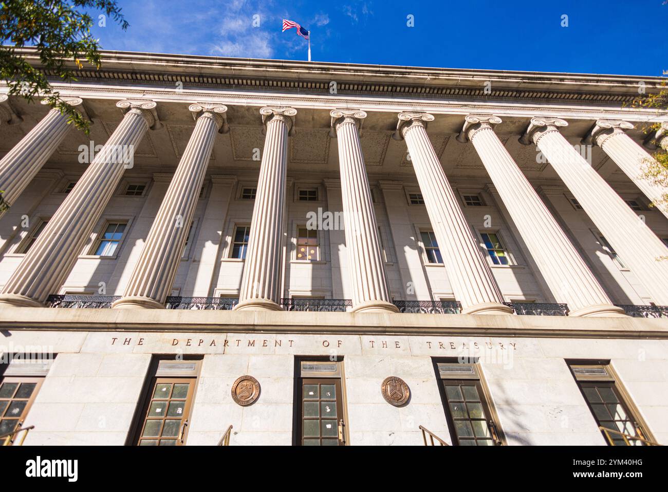 The historic Treasury Department Building in Washington, DC USA Stock ...