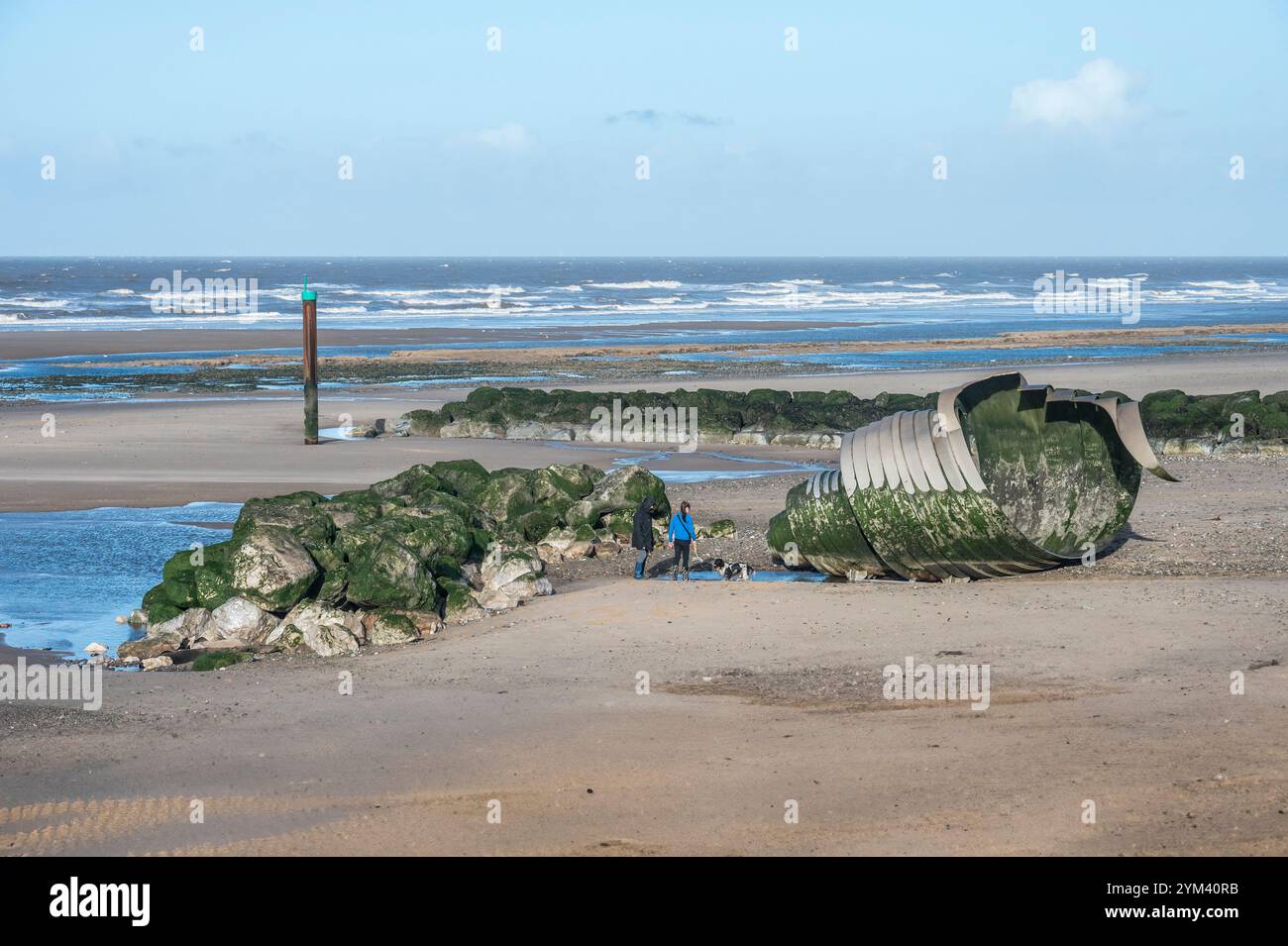 This artwork-sculpture is known as Mary's Shell located on Rossall ...