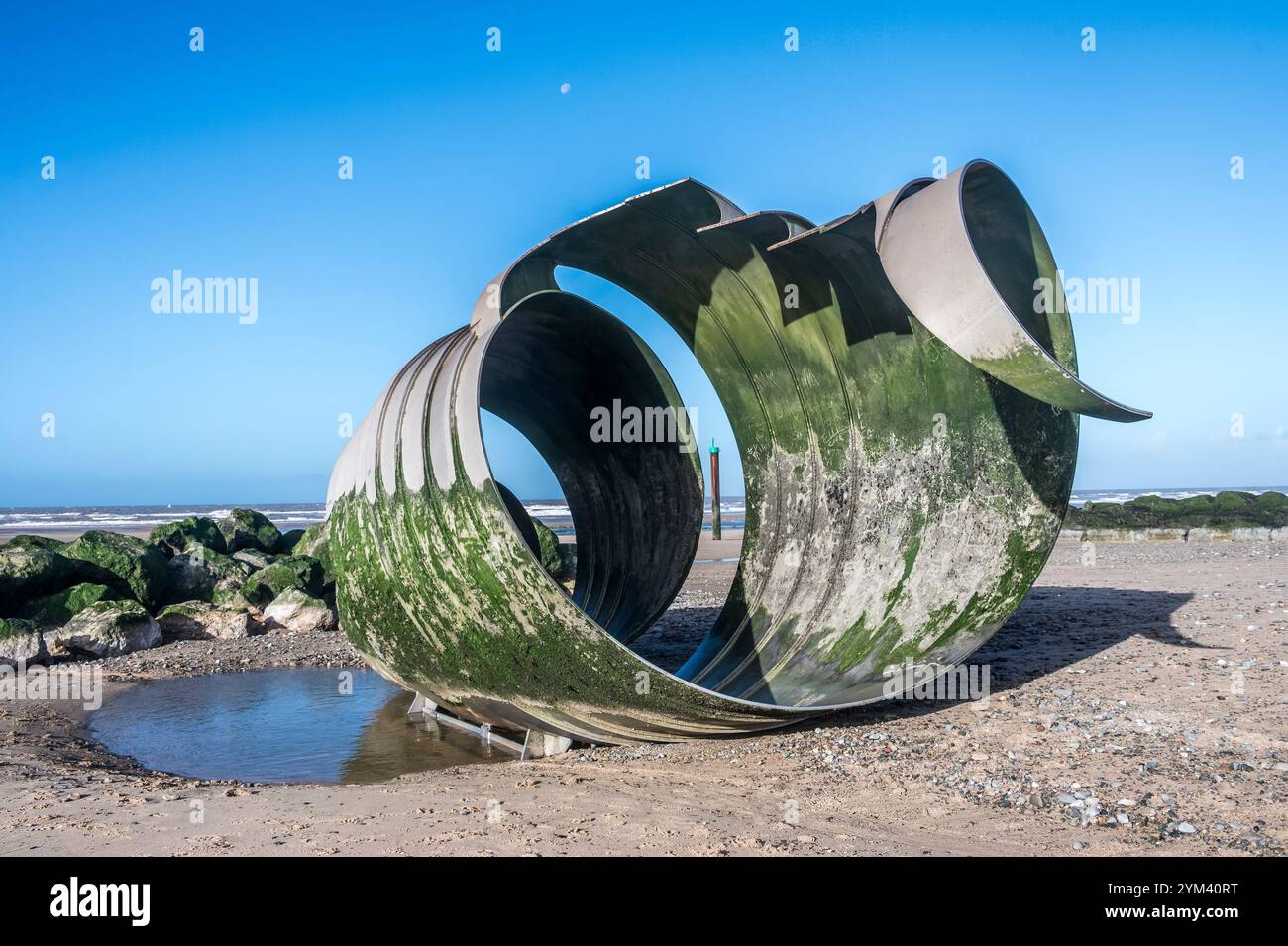 This artwork-sculpture is known as Mary's Shell located on Rossall ...