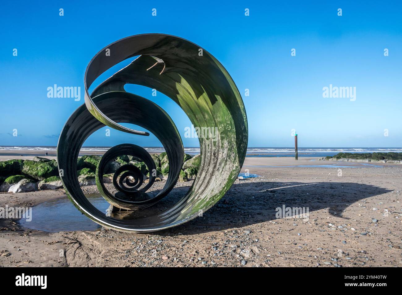 This artwork-sculpture is known as Mary's Shell located on Rossall ...