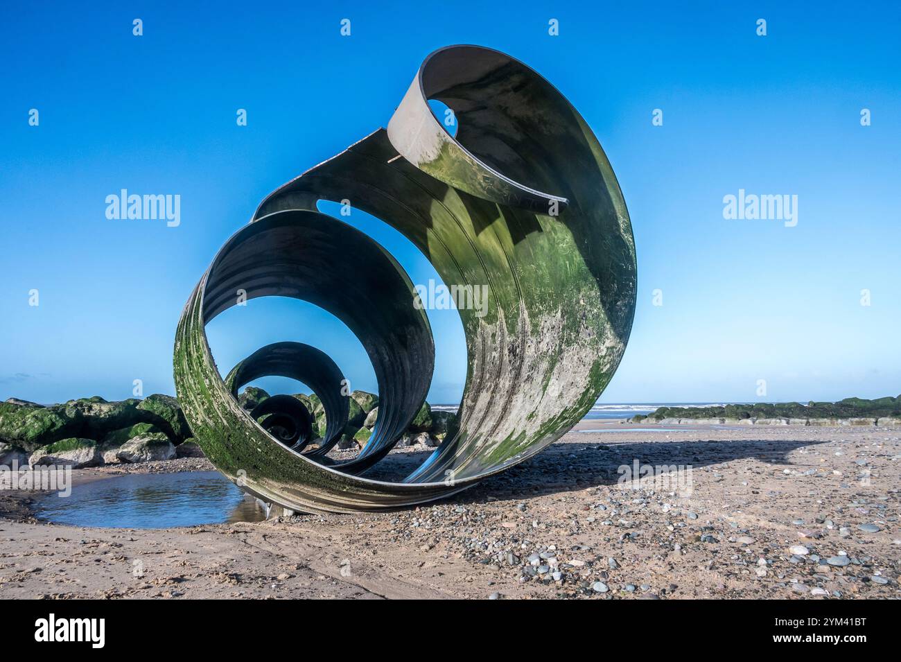 This artwork-sculpture is known as Mary's Shell located on Rossall ...
