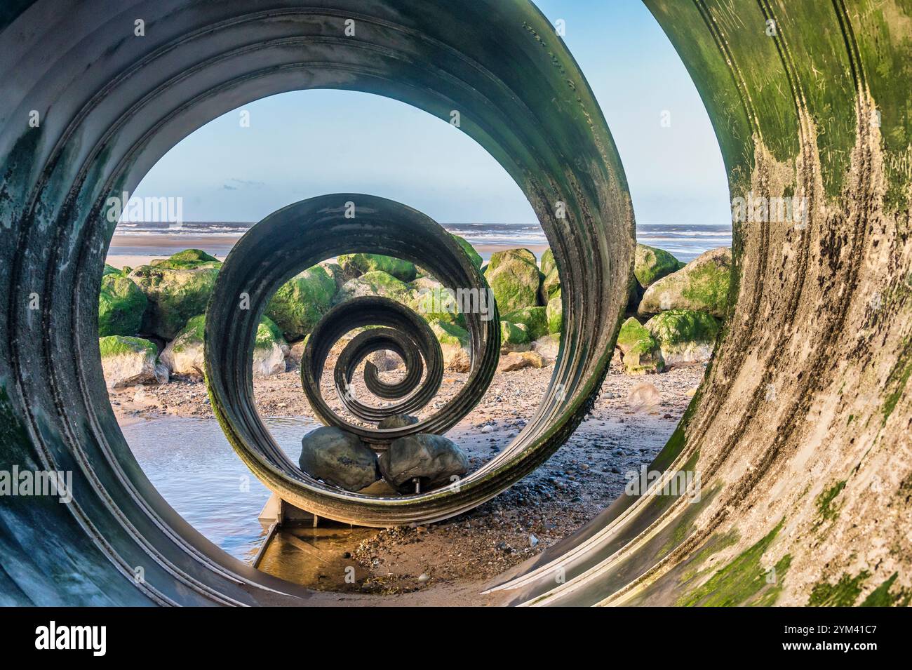 This artwork-sculpture is known as Mary's Shell located on Rossall ...