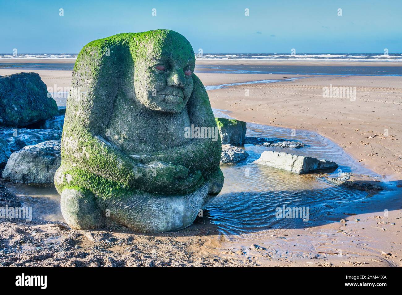 This artwork-sculpture is known as The Ogre located on Rossall Beach ...