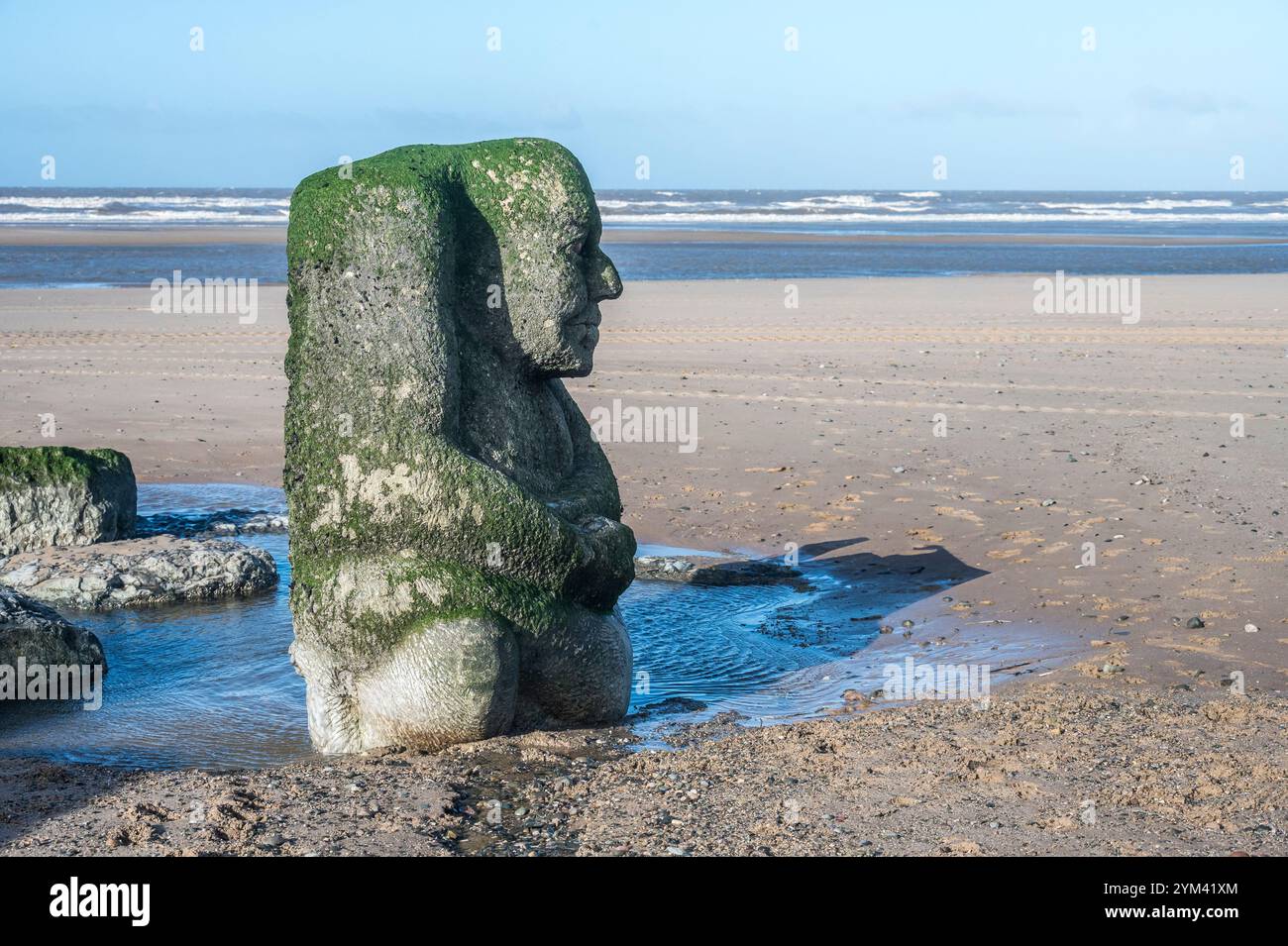 This artwork-sculpture is known as The Ogre located on Rossall Beach ...