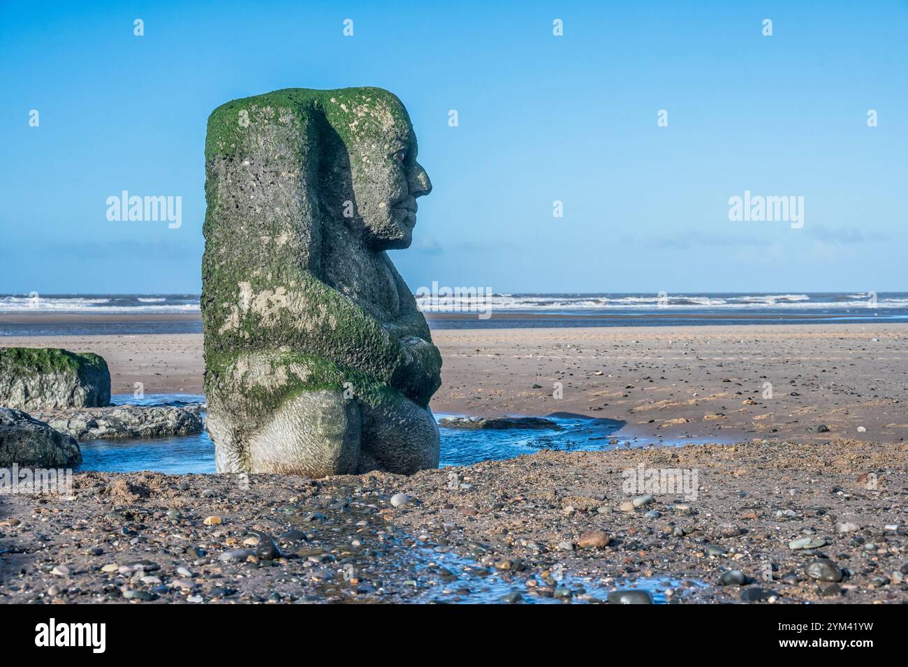 This artwork-sculpture is known as The Ogre located on Rossall Beach ...