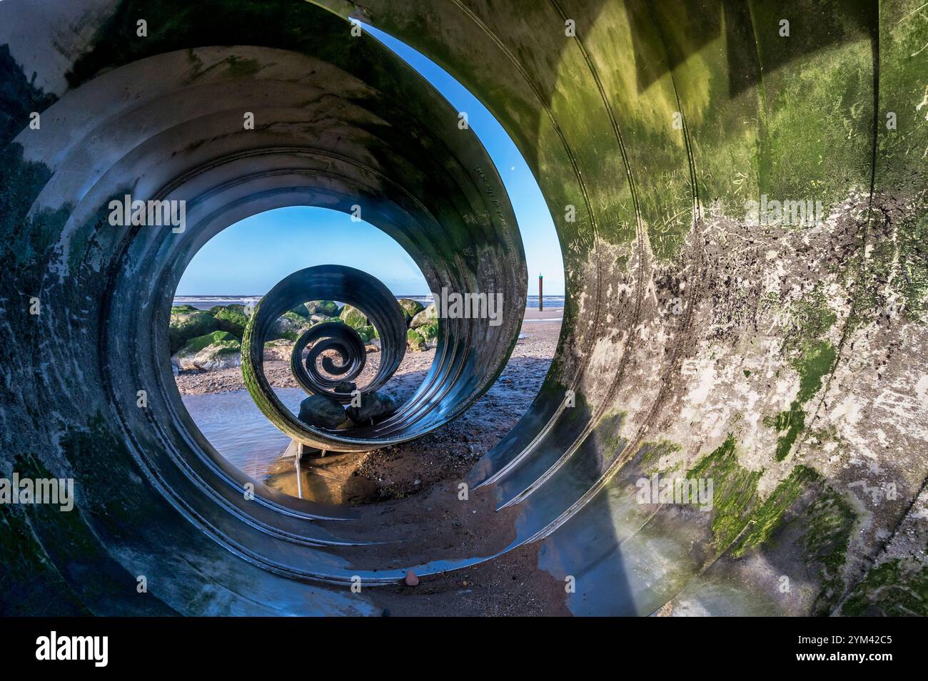 This artwork-sculpture is known as Mary's Shell located on Rossall ...