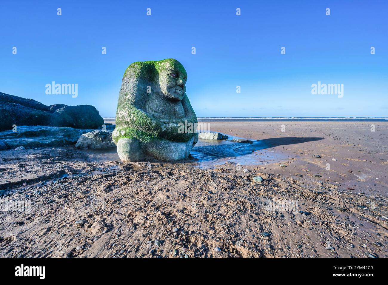 This artwork-sculpture is known as The Ogre located on Rossall Beach ...