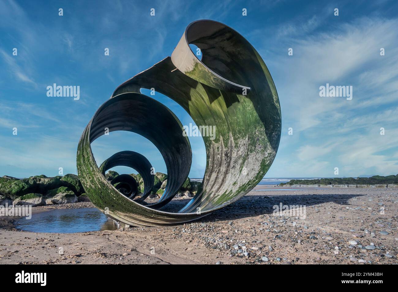 This artwork-sculpture is known as Mary's Shell located on Rossall ...