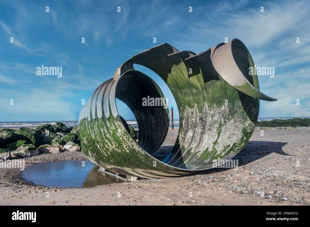 This artwork-sculpture is known as Mary's Shell located on Rossall ...