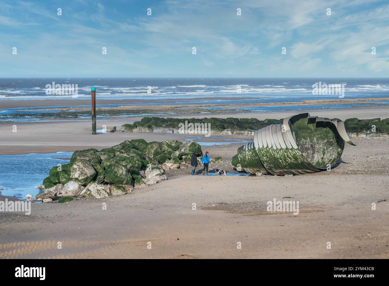 This artwork-sculpture is known as Mary's Shell located on Rossall ...