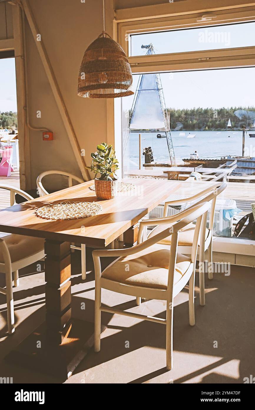 Tranquil cafe interior warm lighting hi-res stock photography and ...