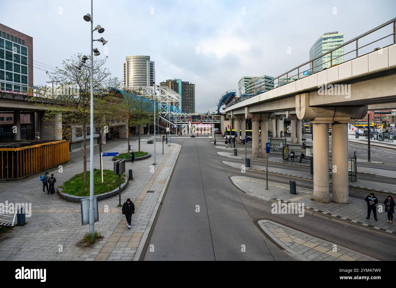 Sloterdijk bus station and transportation hub with ringorad bridge in ...