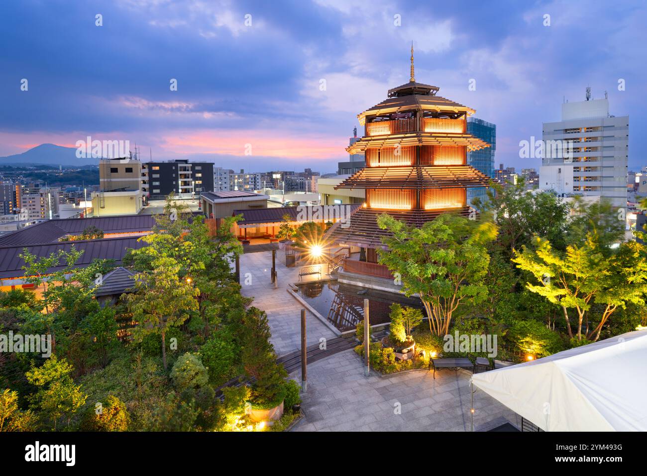 Oita City, Kyushu, Japan cityscape at twilight Stock Photo - Alamy