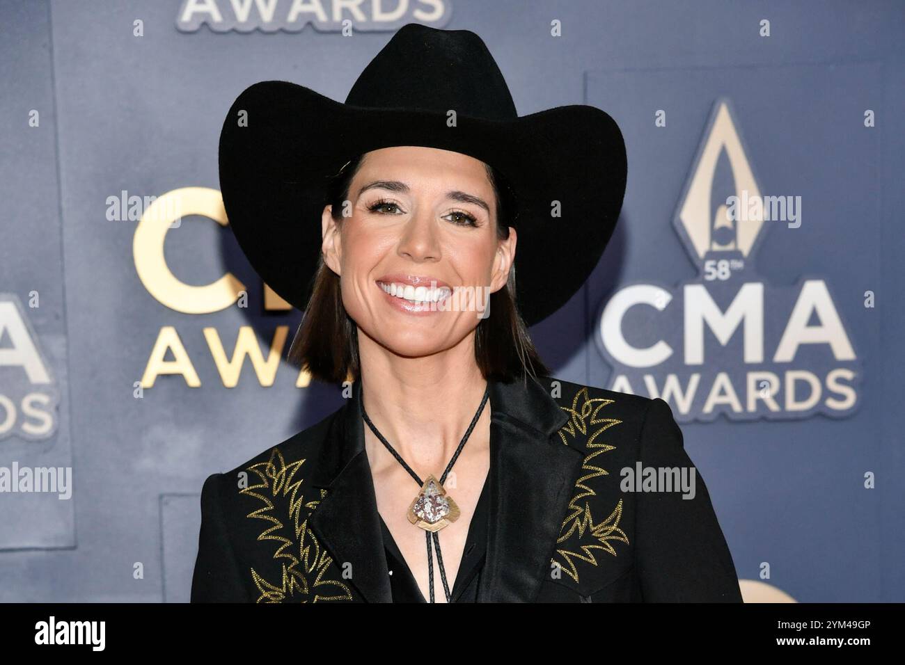 Danae Hayes arrives at the 58th Annual CMA Awards on Wednesday, Nov. 20 ...