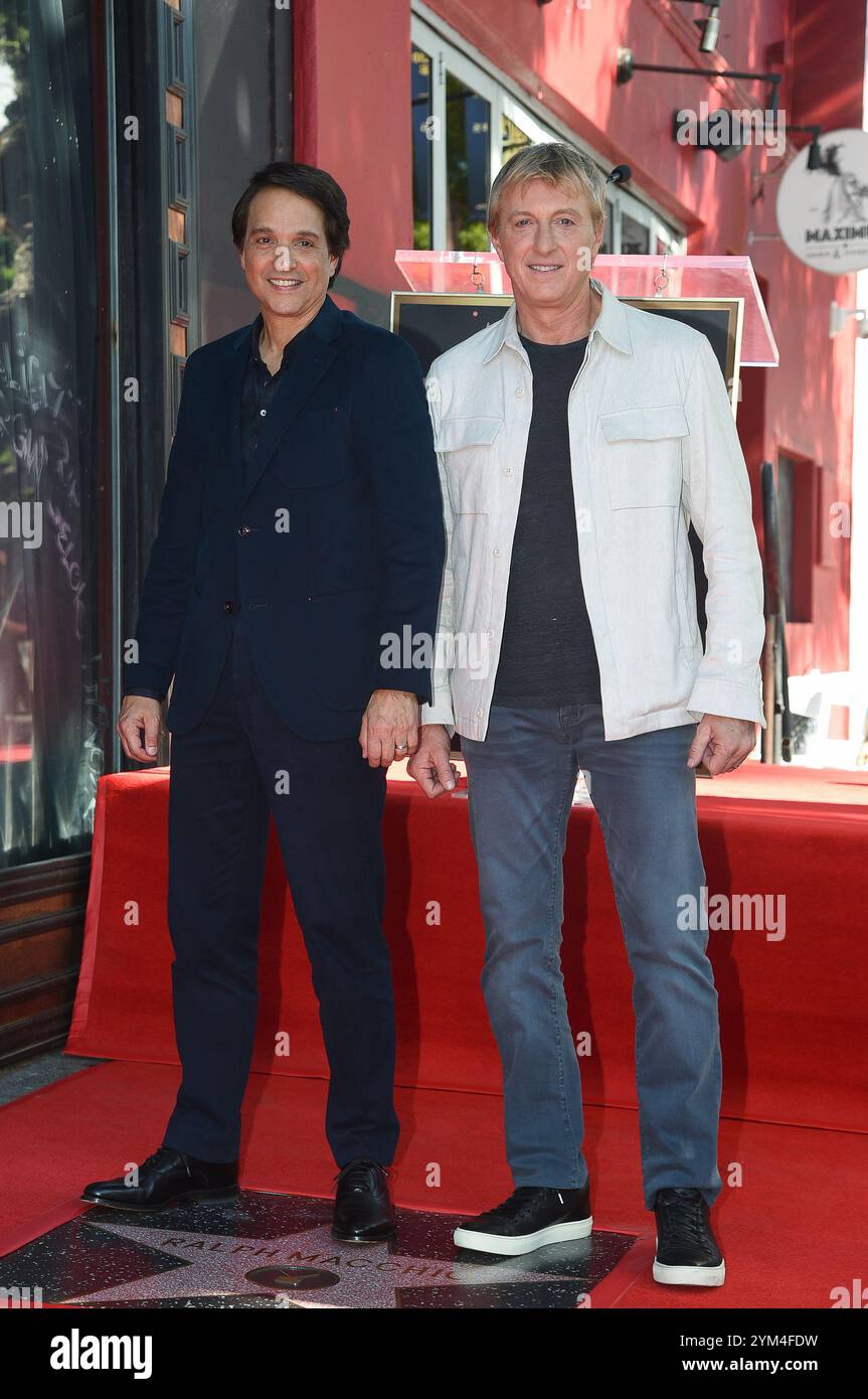 Ralph Macchio, left, and William Zabka attend a ceremony honoring ...
