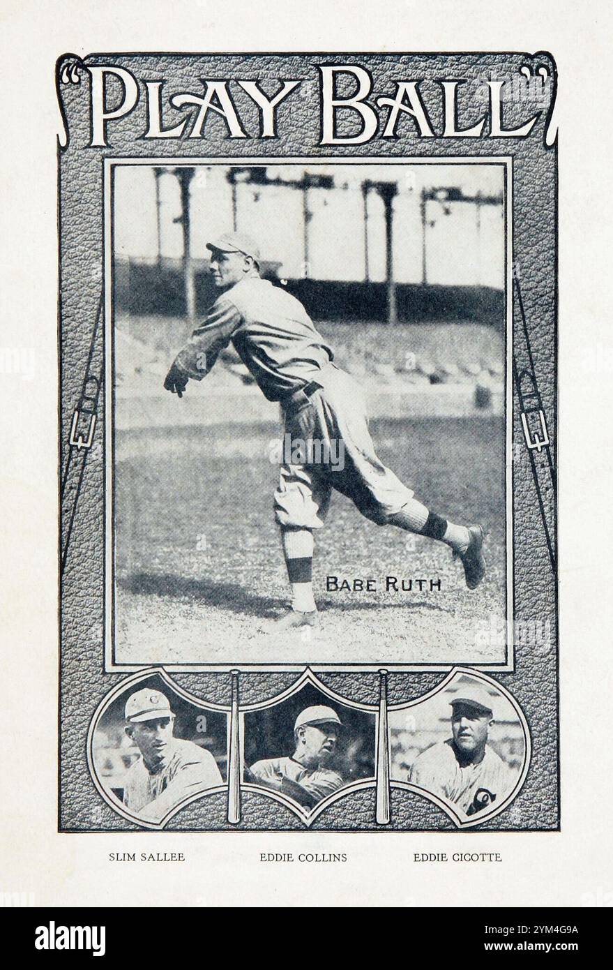 BASEBALL - Play Ball notebook with a pitching Babe Ruth on the cover ...