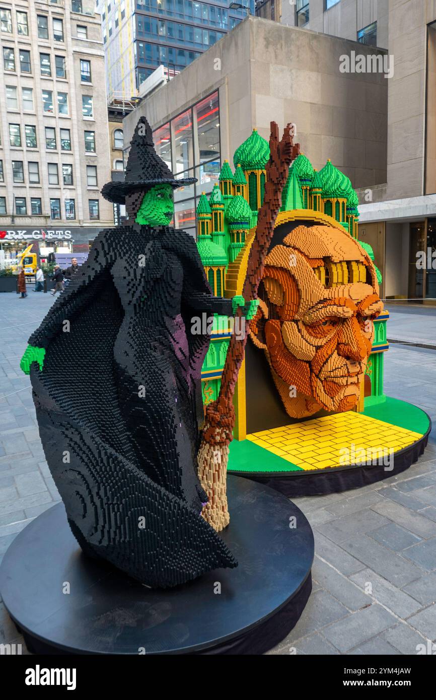 A Lego display of wicked promoting the upcoming motion picture in the ...
