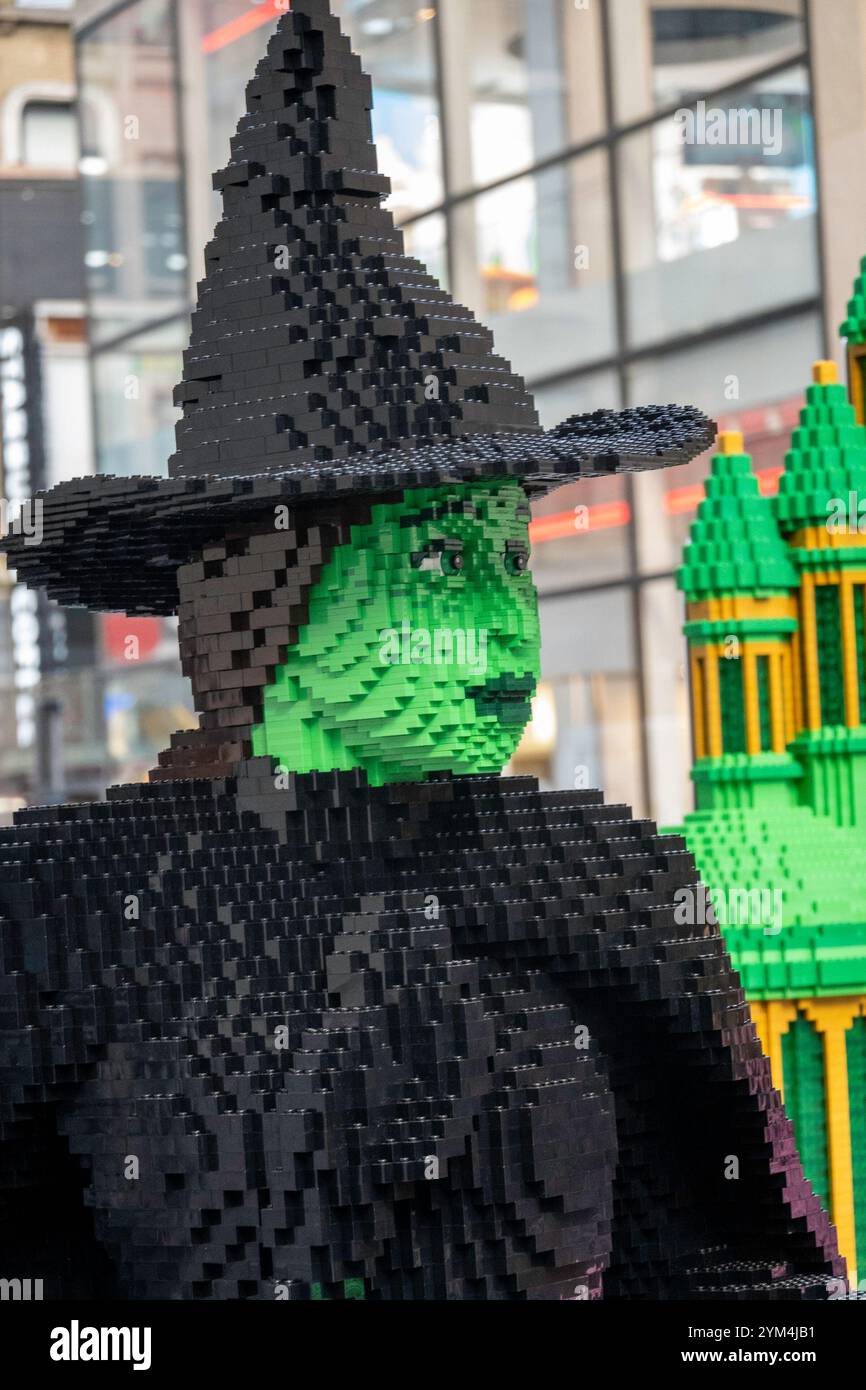 A Lego display of wicked promoting the upcoming motion picture in the ...